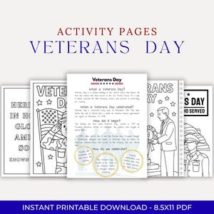 Veterans Day Coloring Activity Pages American History Social Studies ...