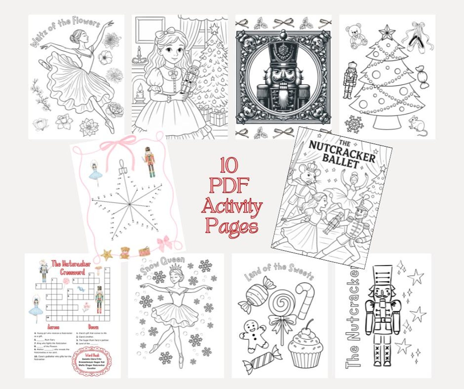 Nutcracker Activity Coloring Pages | Christmas Coloring Games - Etsy