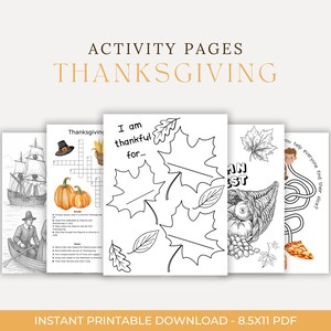 Thanksgiving Activity Coloring Pages Holiday Homeschool Resource ...