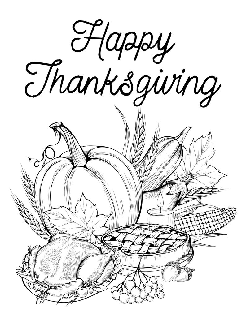Thanksgiving Activity Coloring Pages Holiday Homeschool Resource ...