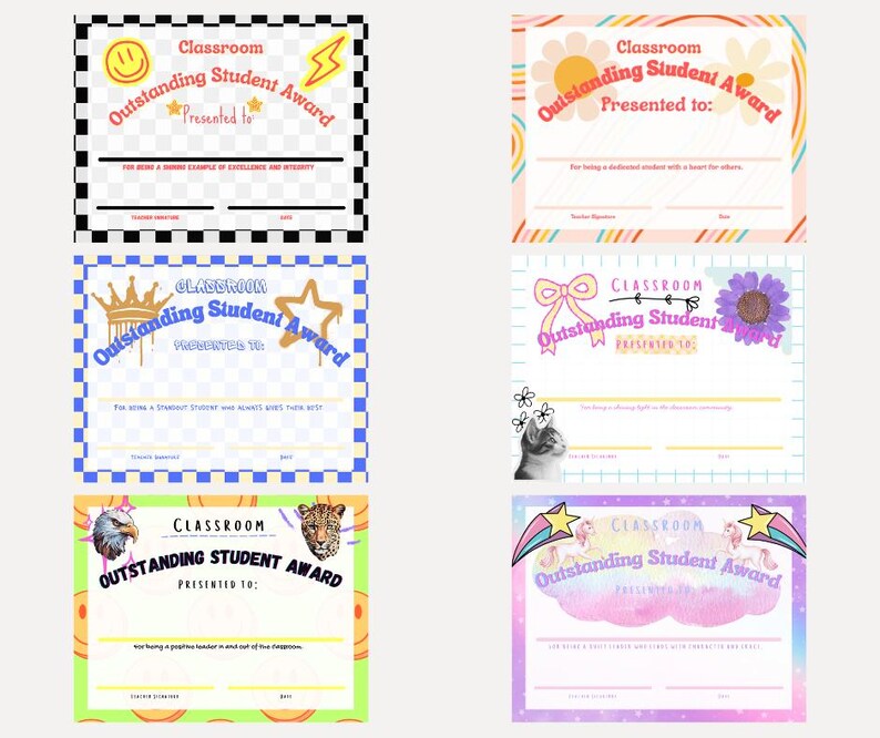Student Award Certificates: Modern Designs for Classroom Celebrations ...