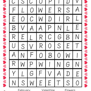 Valentine's Day Coloring Pages Activities Worksheets Crossword Word ...