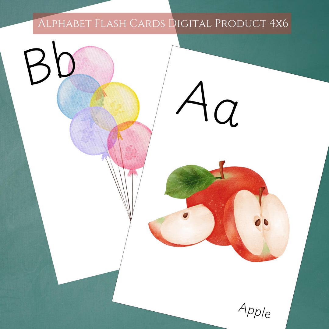 ABC Flashcard Set 4x6| Alphabet Flashcard Set| Educational Cards ...
