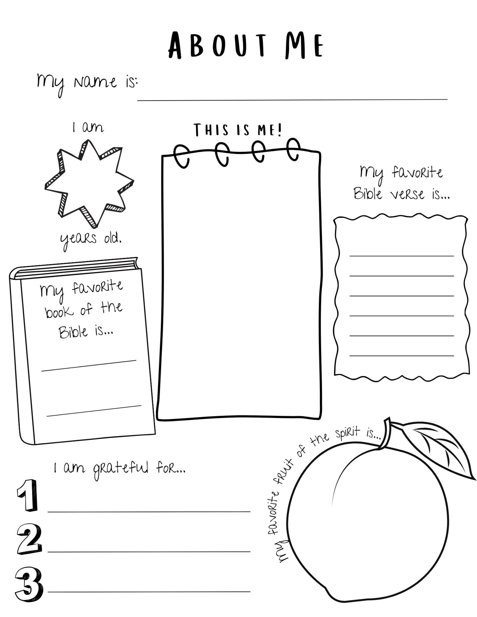 About Me Worksheet for Kids – Faith-based Printable PDF for Homeschool ...