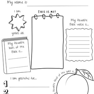 About Me Worksheet for Kids – Faith-based Printable PDF for Homeschool ...