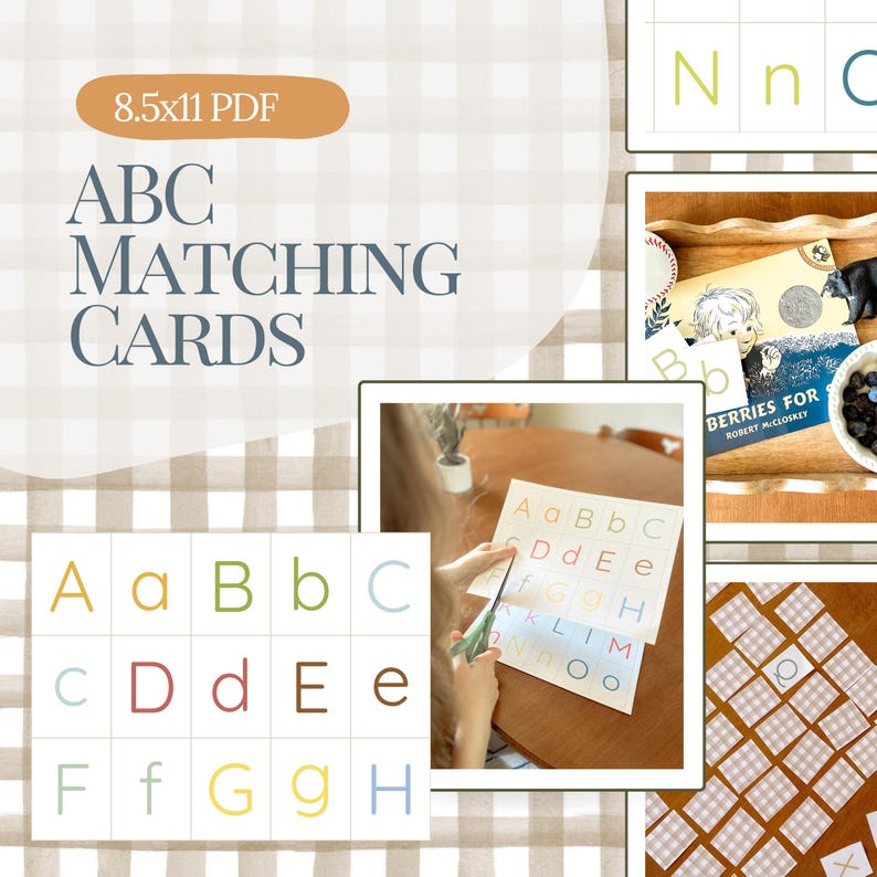 ABC Matching Game: Uppercase & Lowercase Letter Cards (digital Download ...