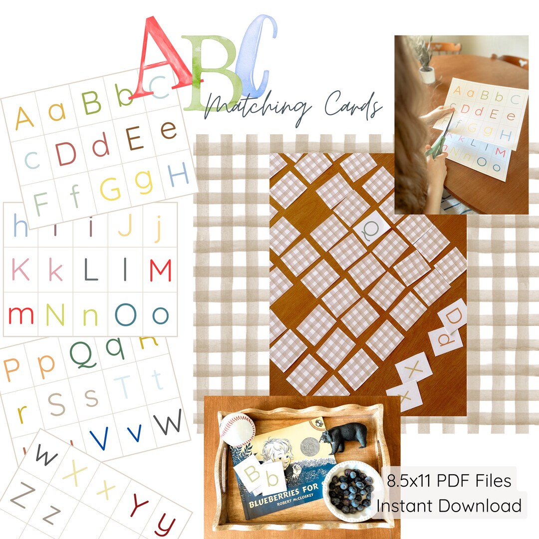 ABC Matching Memory Game Lower and Uppercase Letter Cards Early ...