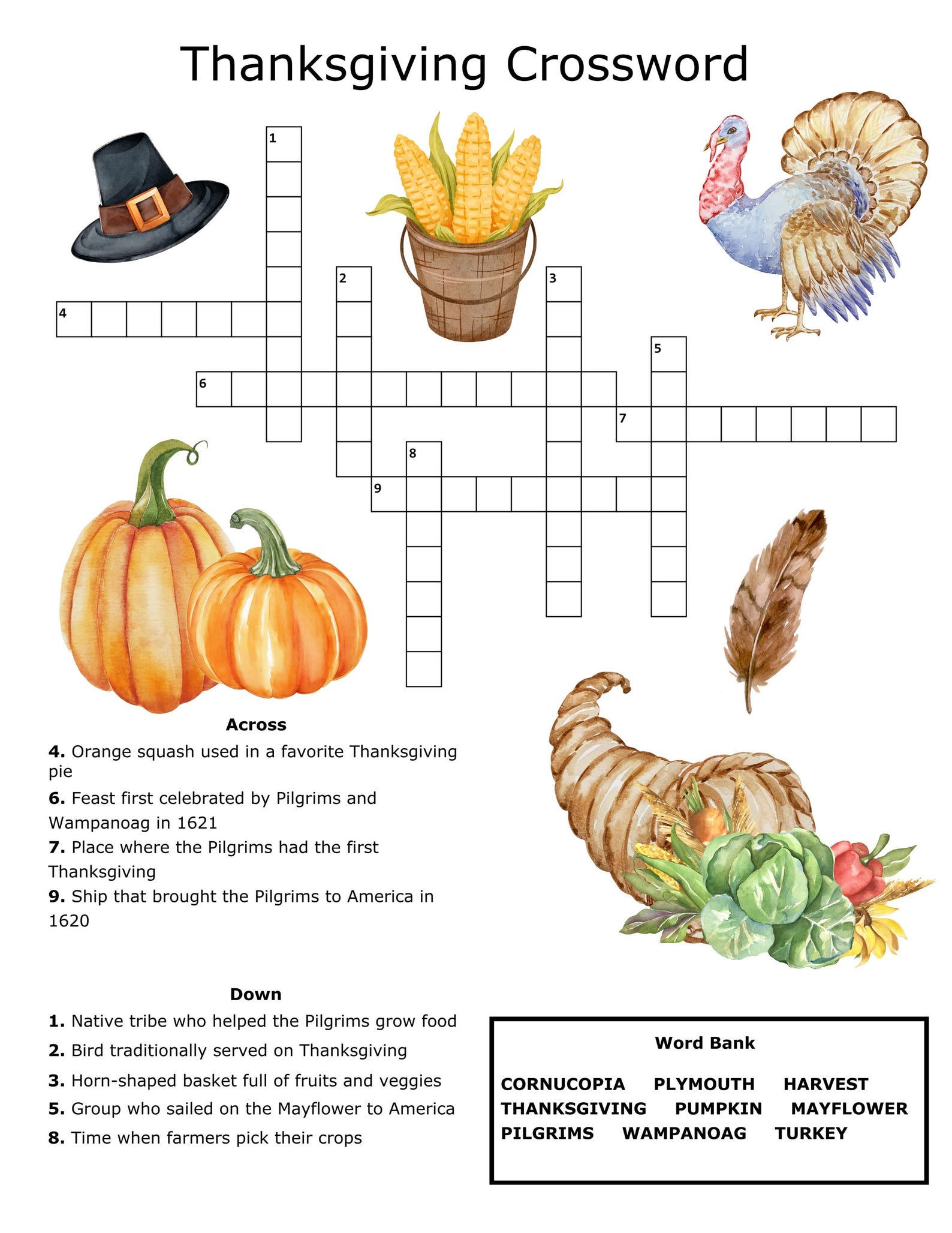Thanksgiving Activity Coloring Pages Holiday Homeschool Resource ...
