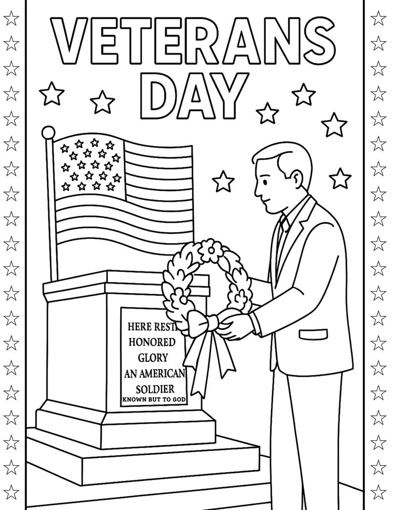 Veterans Day Coloring Activity Pages American History Social Studies ...