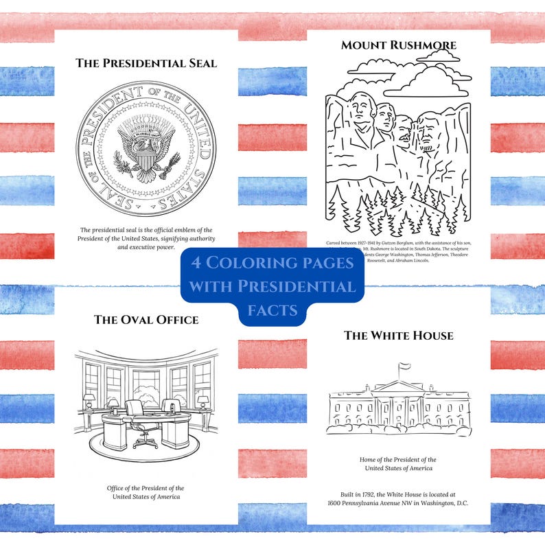 President's Day Activity Bundle Coloring Pages Puzzles President Chart ...