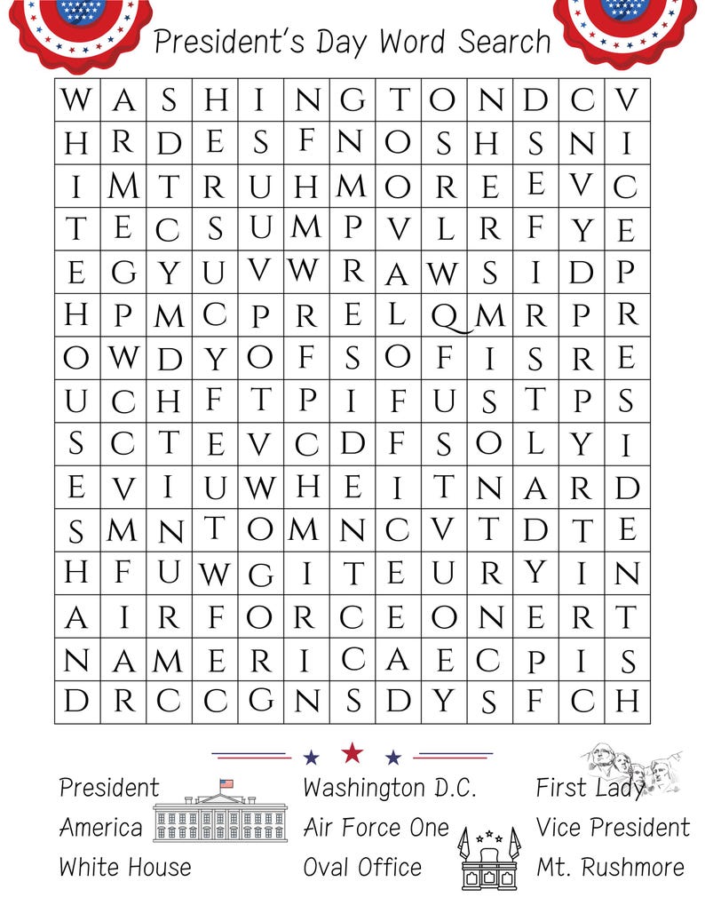 President's Day Activity Bundle Coloring Pages Puzzles President Chart ...