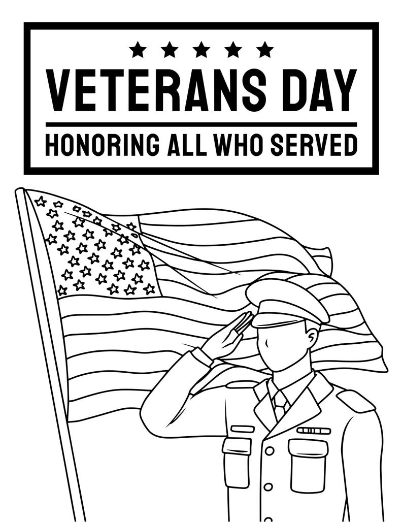 Veterans Day Coloring Activity Pages American History Social Studies ...