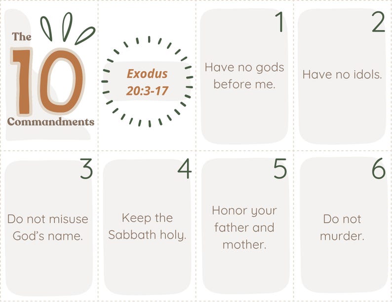 10 Commandments Kids Booklet: Bible Study Printable (PDF Download - Etsy UK
