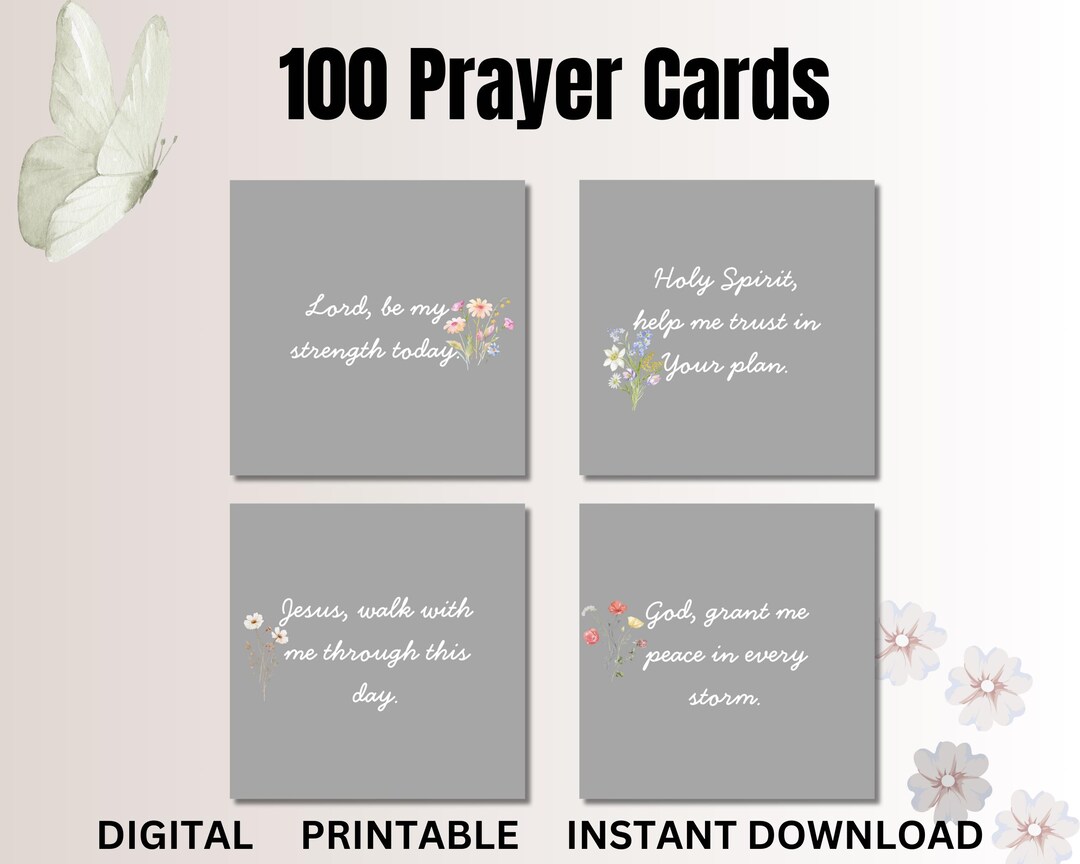 100 Printable Prayer Cards Daily Affirmations of God's Love Printable ...