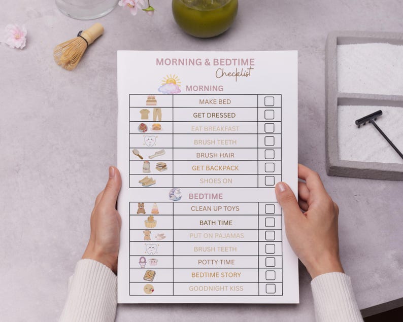 Printable Routine Chart for Kids Bedtime Routine for Kids Morning ...