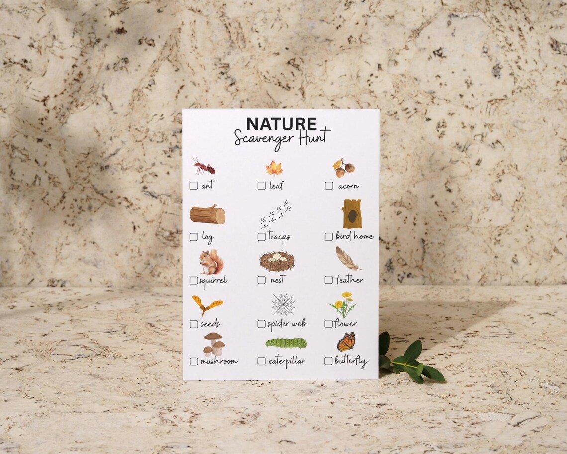 Nature Scavenger Hunt Printable Outdoor Treasure Hunt for Kids Nature ...