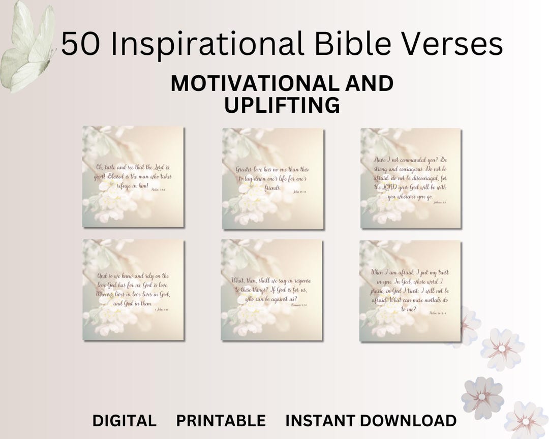 50 Printable Bible Verses Printable Inspirational Cards Motivation ...