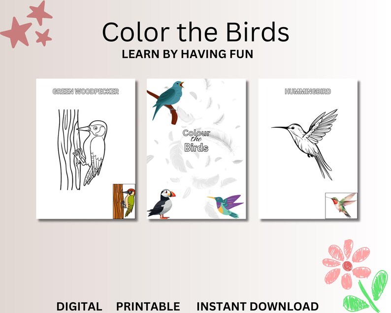 25 Printable Coloring Pages for Kids Homeschool Printables Digital ...