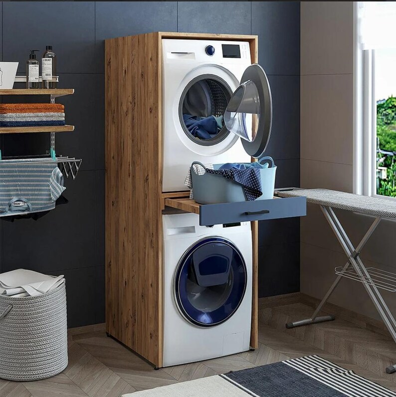 Handmade Wooden Washing Machine Cabinet 3 Shelf Bathroom Storage ...