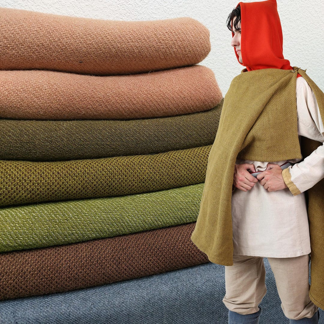 NATURAL DYED CLOAK | Rectangular Cloak Without Fringes, Medieval Cloak ...