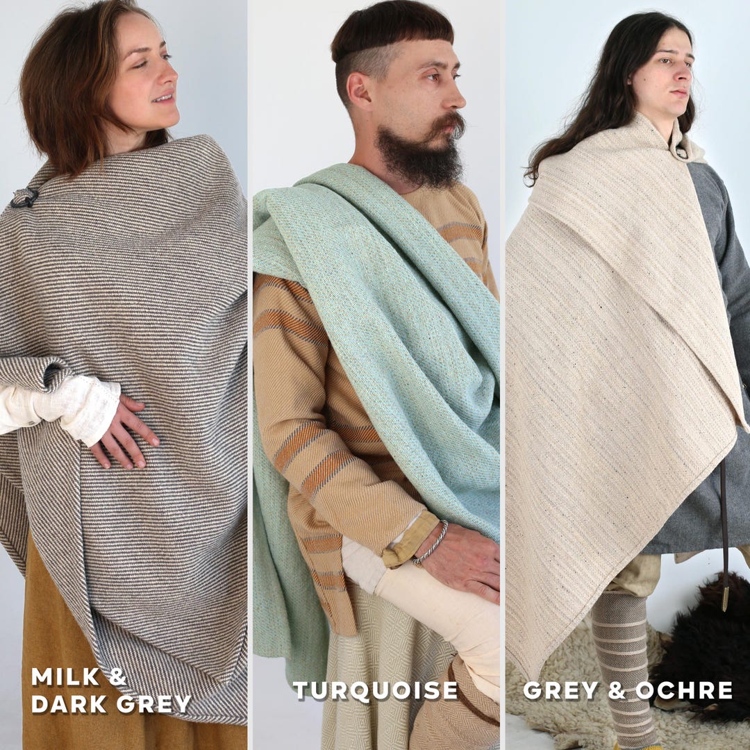 RECTANGULAR TWILL CLOAK | Sagum, Viking Cape, Medieval Blanket, Viking ...
