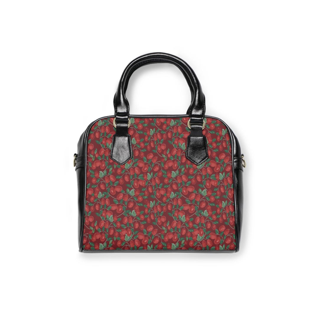 Ready for Harvest Cranberry Vine Shoulder Handbag | Cranberry Print ...