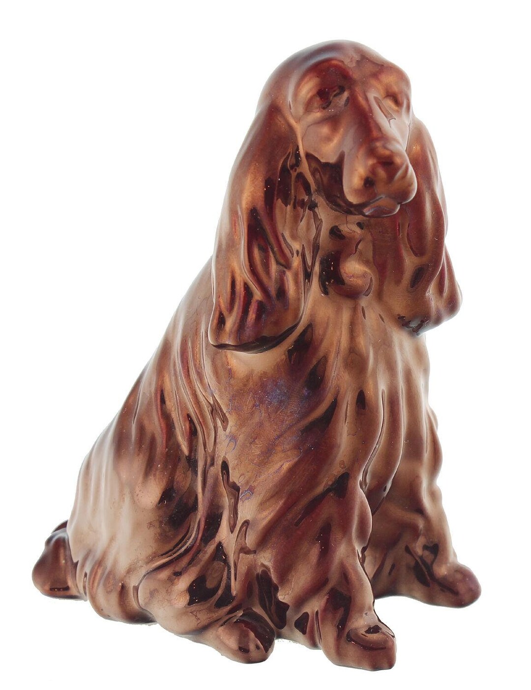 Zsolnay Red Eosin Spaniel Dog Figurine - Etsy
