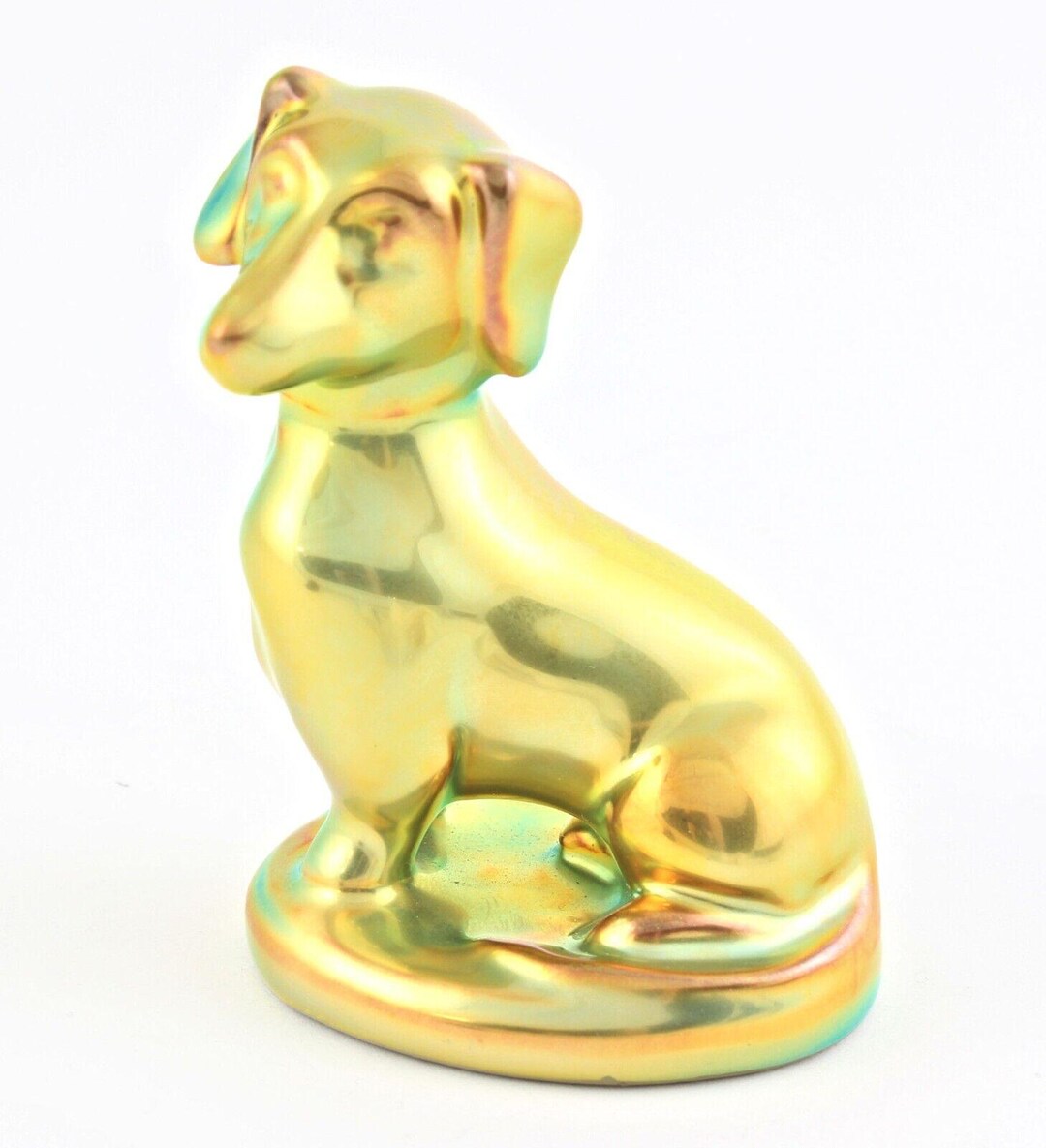 Zsolnay Eosin Sitting Dachshund Dog Figurine - Etsy
