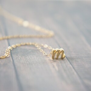 Cursive Gold Letter Alphabet Initial m Necklace - Etsy