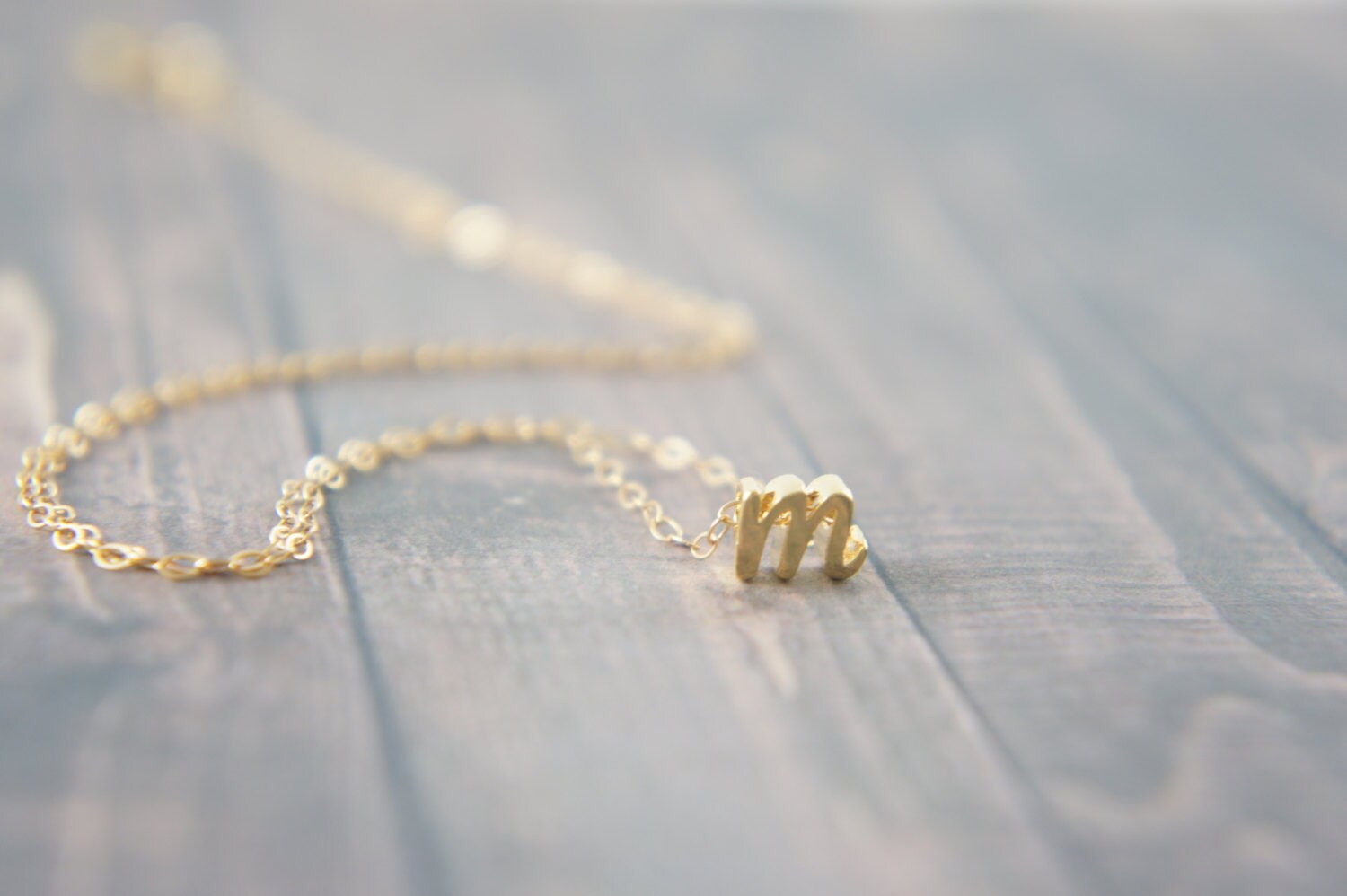 Cursive Gold Letter Alphabet Initial m Necklace - Etsy