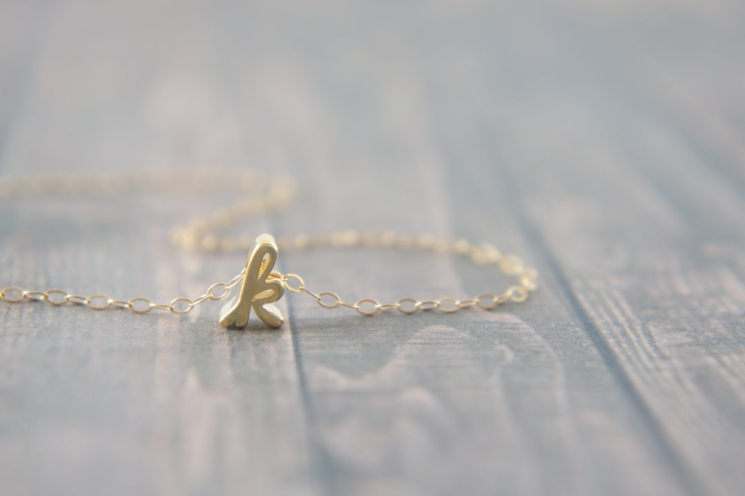 Cursive Gold Letter Alphabet Initial k Necklace - Etsy