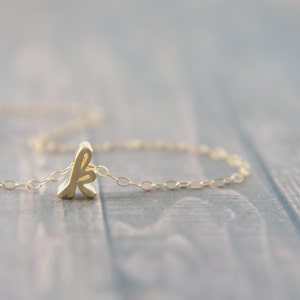 Cursive Gold Letter Alphabet Initial k Necklace - Etsy