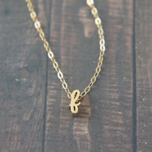 Cursive Gold Letter Alphabet Initial f Necklace - Etsy