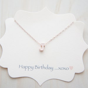 Rose Gold Letter, Alphabet, Initial Capital j Necklace, Birthday Gift ...
