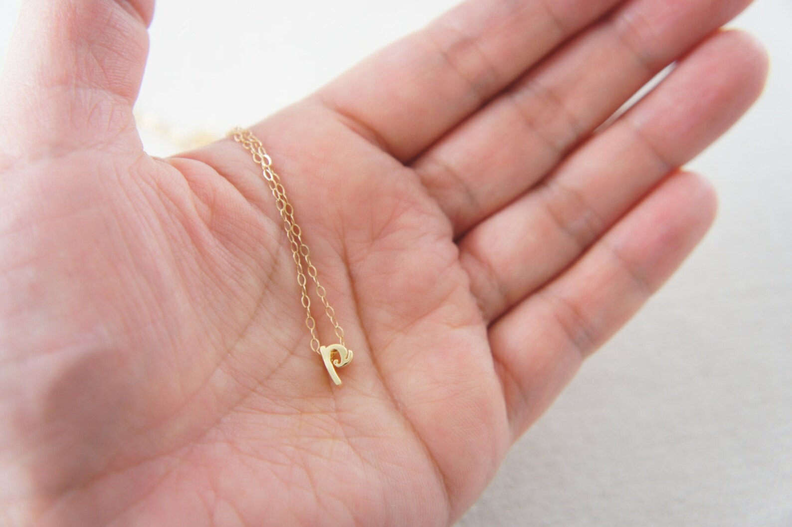 Cursive Gold Letter Alphabet Initial p Necklace - Etsy