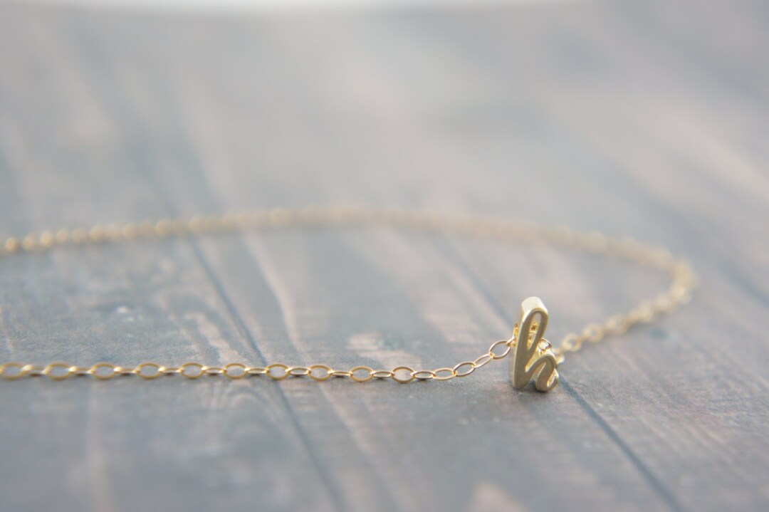 Cursive Gold Letter, Alphabet, Initial "h" Necklace, Birthday Gift ...