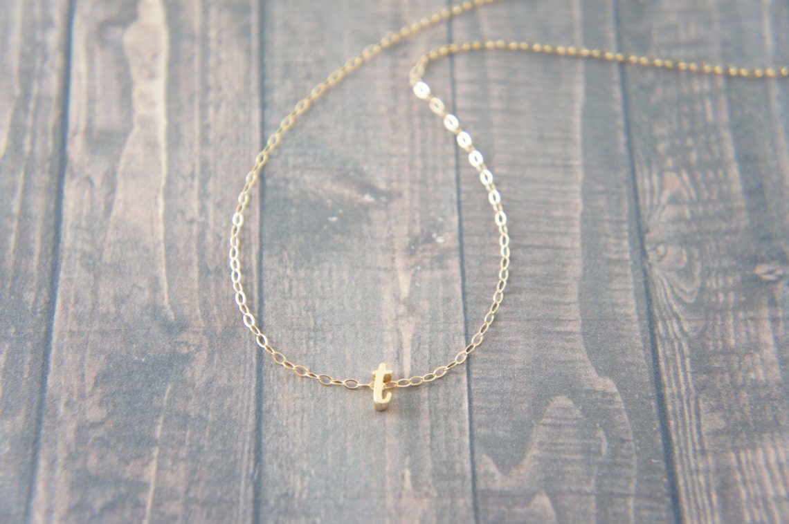 Cursive Gold Letter Alphabet Initial t Necklace | Etsy