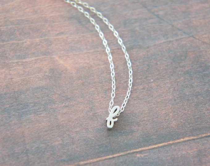 Cursive Silverletter, Alphabet, Initial "f" Necklace, Birthday Gift ...