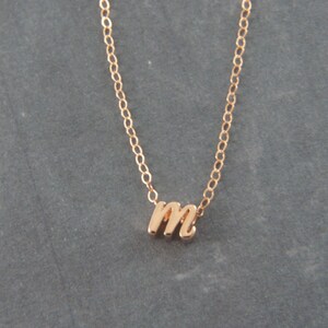 Cursive Rose Gold Letter, Alphabet, Initial m Necklace, Birthday Gift ...