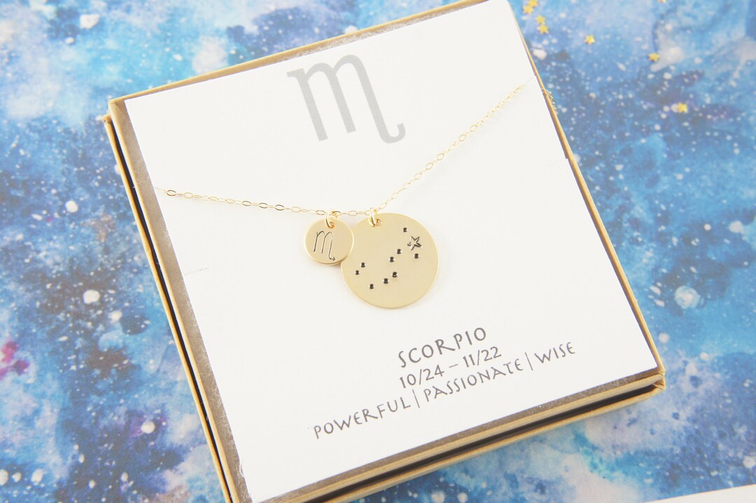 Zodiac Scorpio Necklace, Birthday Gift, Custom Personalized, Gift for ...