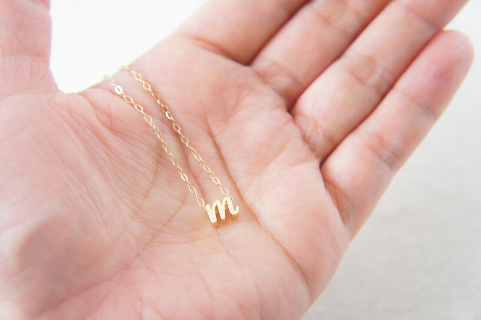Cursive Gold Letter Alphabet Initial m Necklace - Etsy