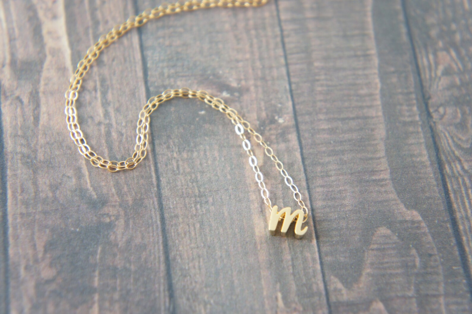 Cursive Gold Letter Alphabet Initial m Necklace - Etsy