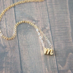 Cursive Gold Letter Alphabet Initial m Necklace - Etsy