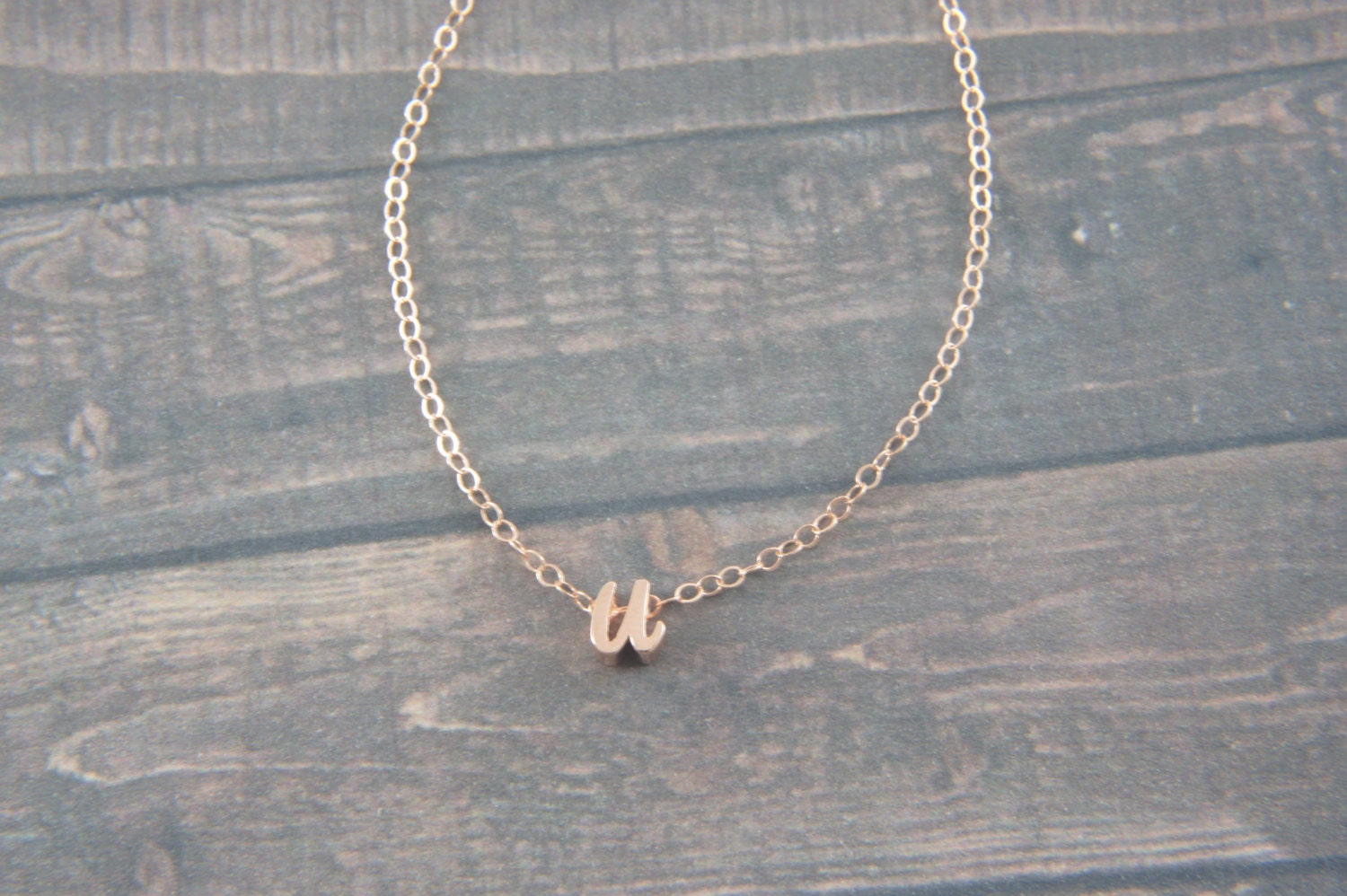 Cursive Rose Gold Letter Alphabet Initial u | Etsy