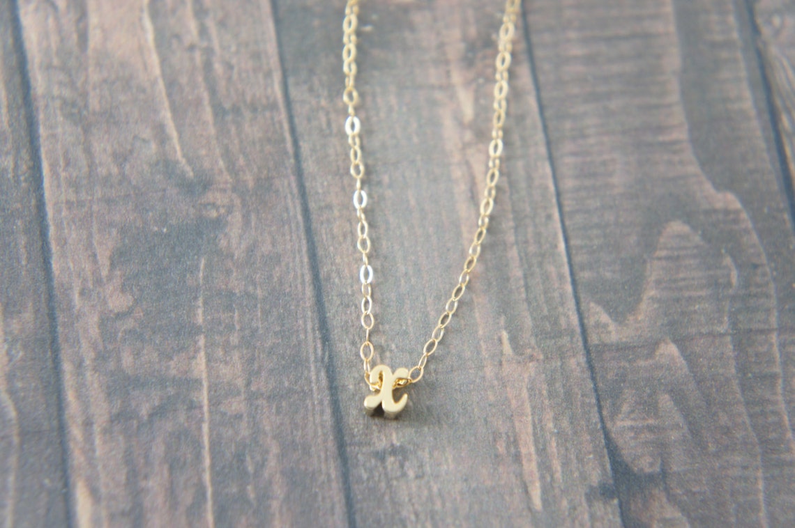 Cursive Gold Letter Alphabet Initial x Necklace | Etsy
