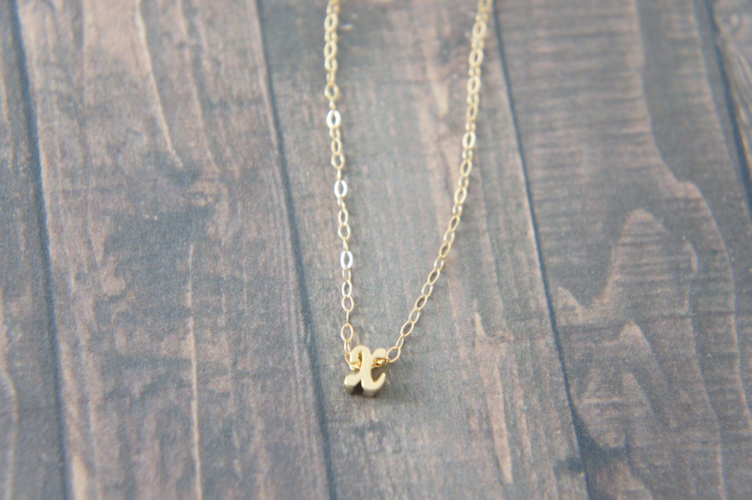 Cursive Gold Letter Alphabet Initial x Necklace | Etsy