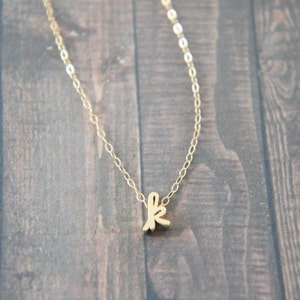 Cursive Gold Letter Alphabet Initial k Necklace - Etsy