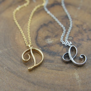 Capital Cursive Gold Letter, Alphabet, Initial f Necklace, Birthday ...