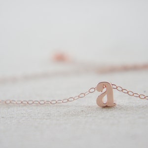 Rose Gold Letter Alphabet Initial a Necklace - Etsy
