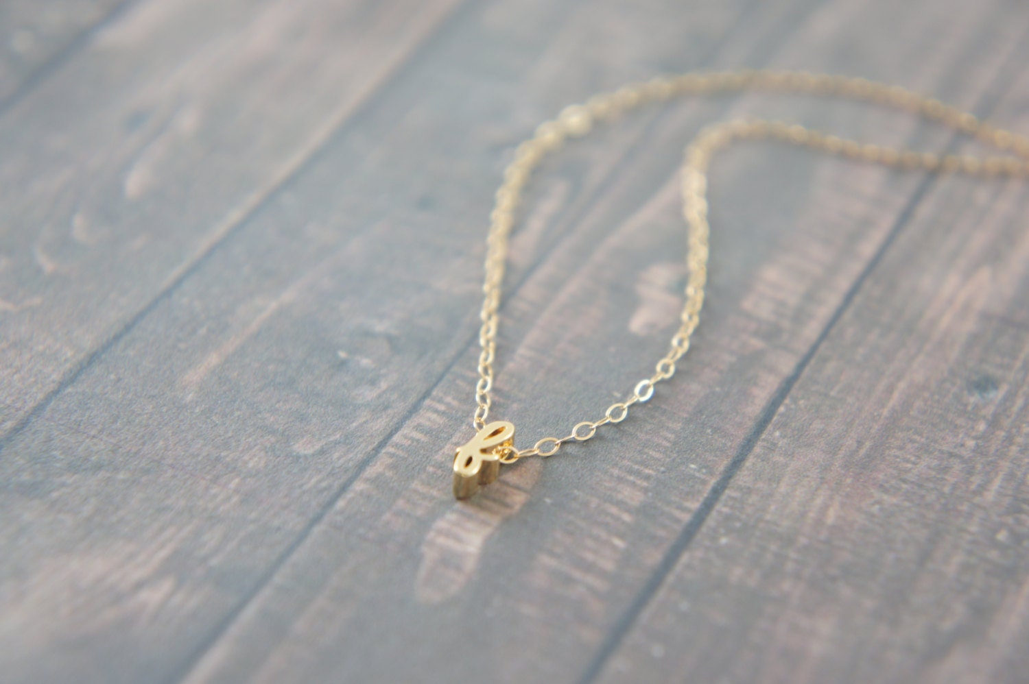Cursive Gold Letter Alphabet Initial f Necklace | Etsy